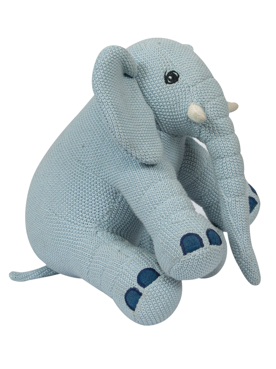 Knitted Soft Serene Sky Blue Elephant Toy – Pomme