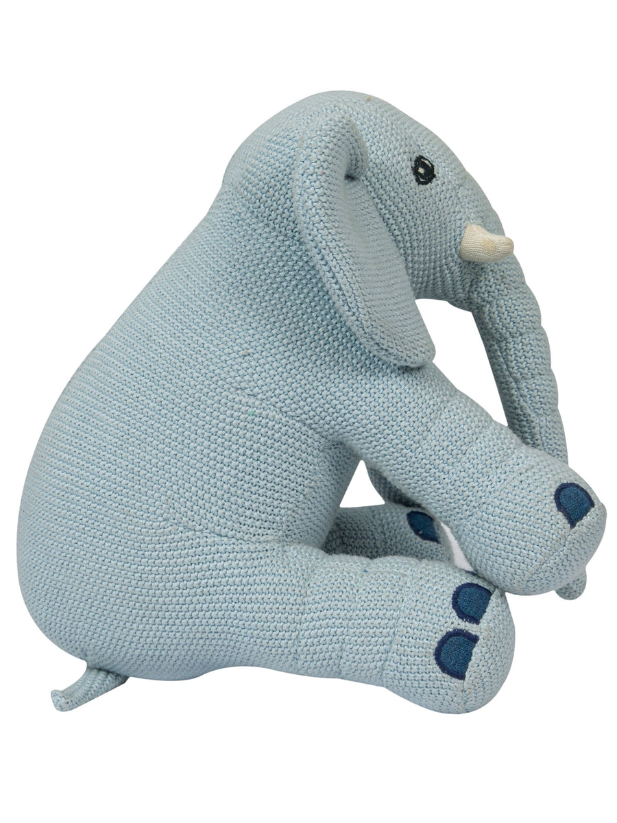 Knitted Soft Serene Sky Blue Elephant Toy – Pomme